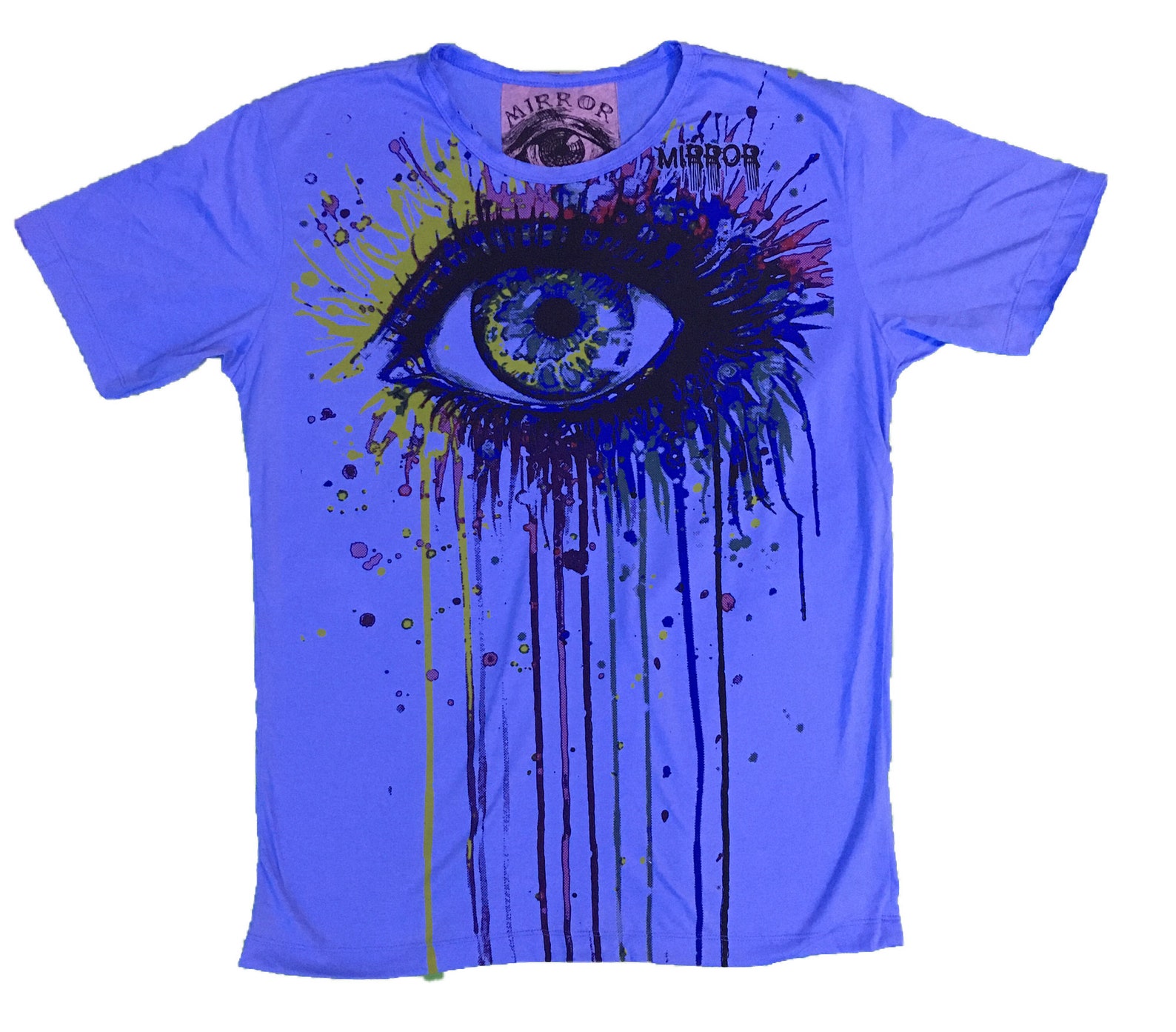 100% Cotton Mirror T Shirt With Dripping Eye Print - Etsy UK