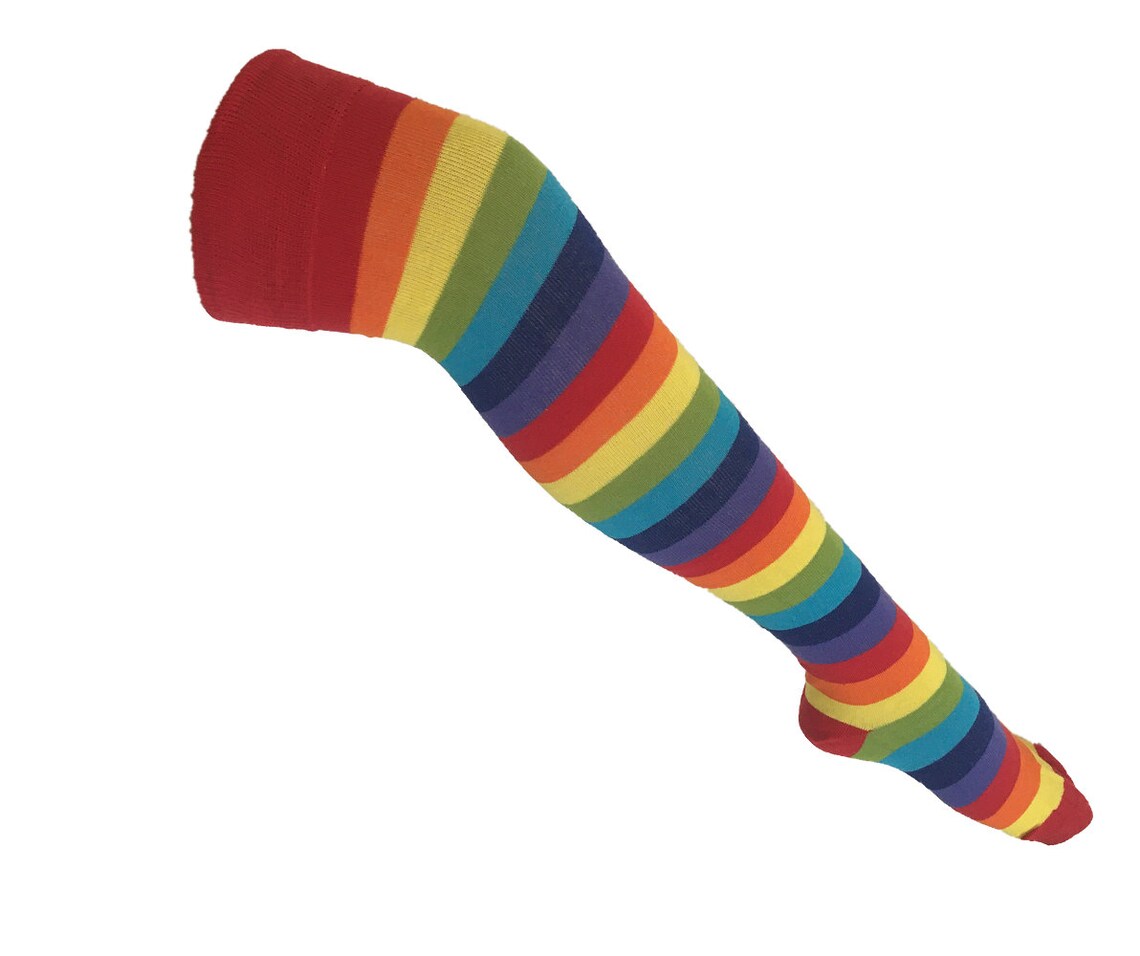 Colourful Rainbow Over the Knee Cotton Socks - Etsy