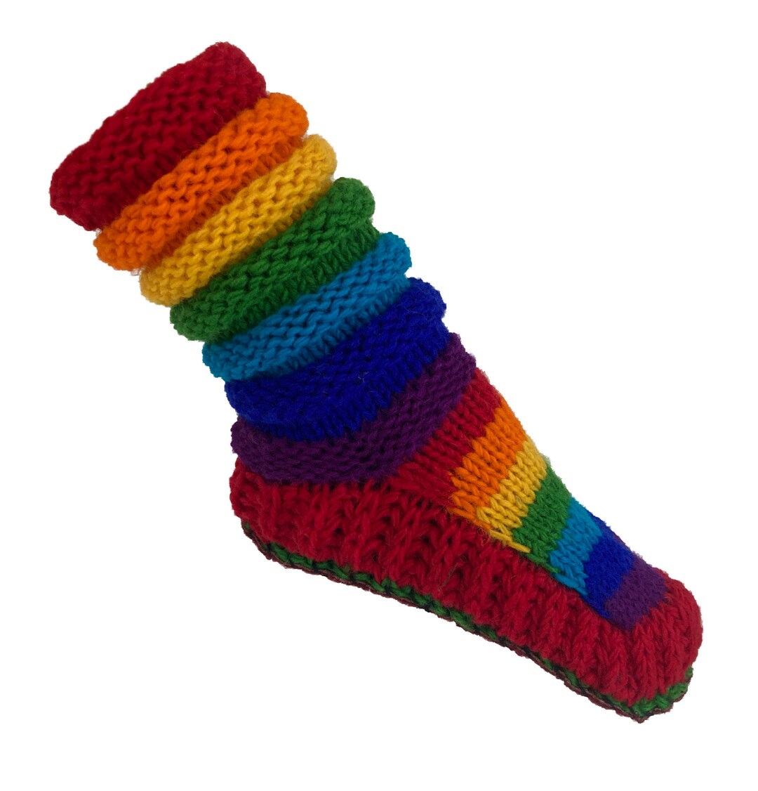 100% Pure Wool Slipper Socks Slouch Chunky Knit Lined Nepalese - Etsy