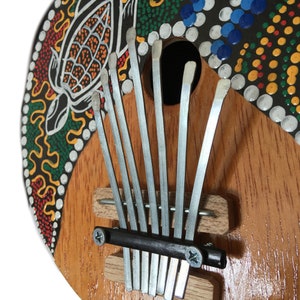 Hand Painted or Plain Wood and Coconut Karimba Kalimba Thumb Piano Harp ...