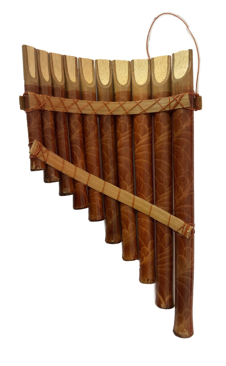 Hand Made Bamboo Andean Style Panpipes With Paint Detail - Etsy