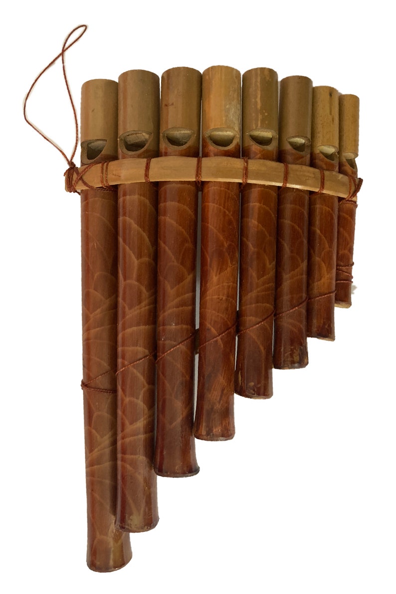 Hand Made Bamboo Andean Style Panpipes With Paint Detail - Etsy