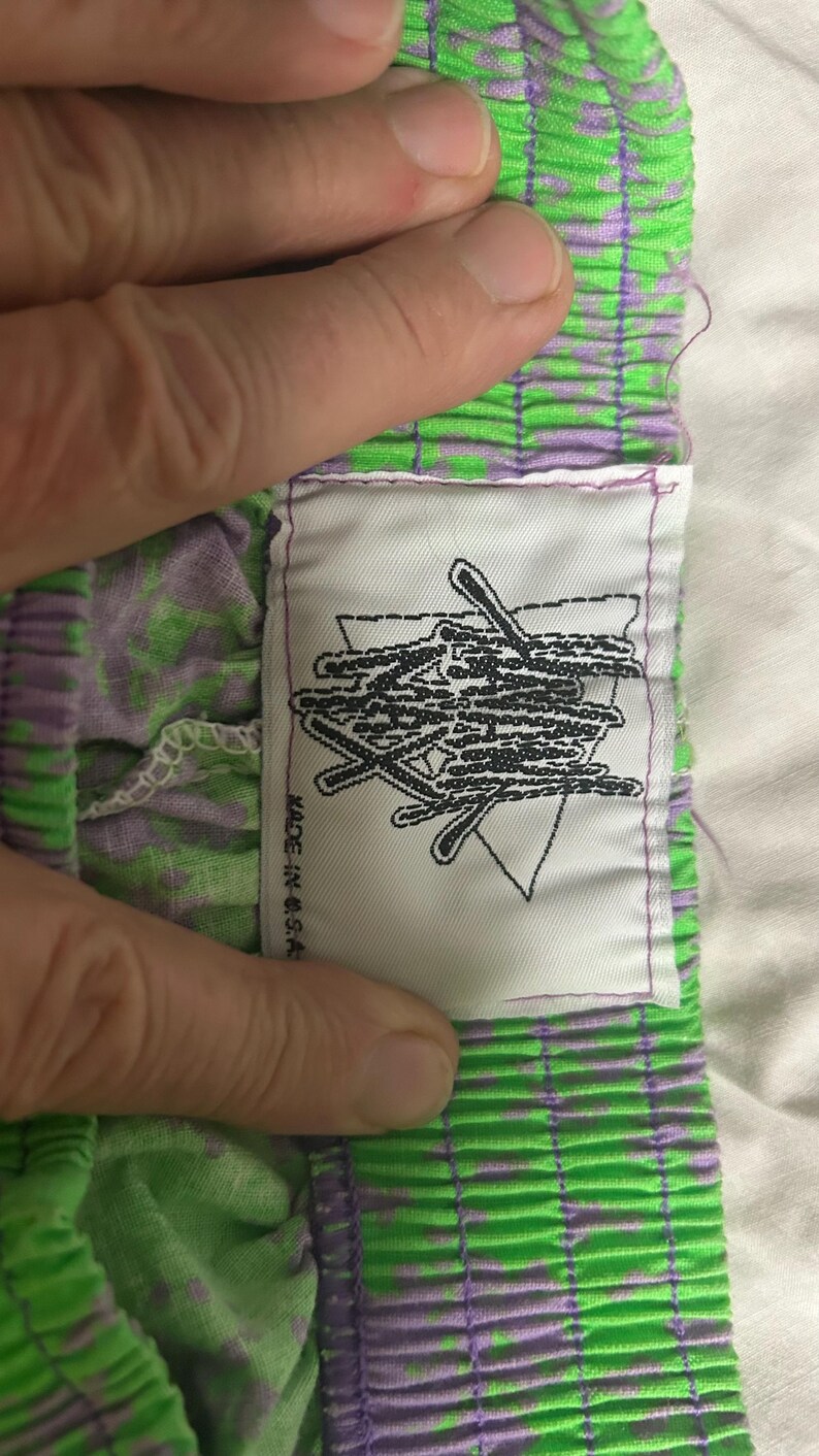 Totally Rad 90's Pants Green and Purple - Etsy