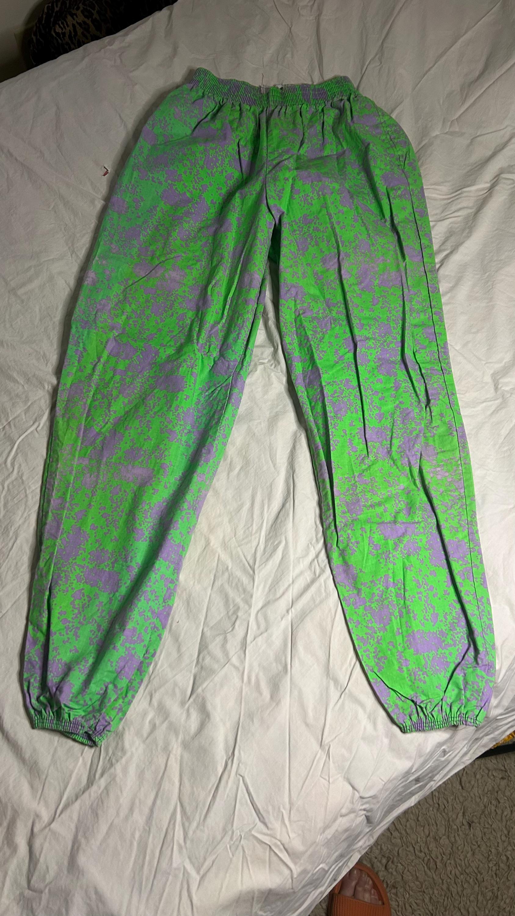Totally Rad 90's Pants Green and Purple - Etsy