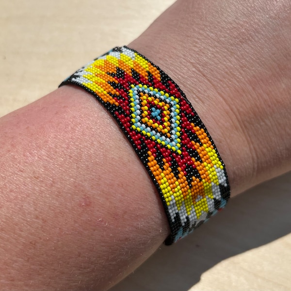 Beaded Cuff Bracelet - Etsy