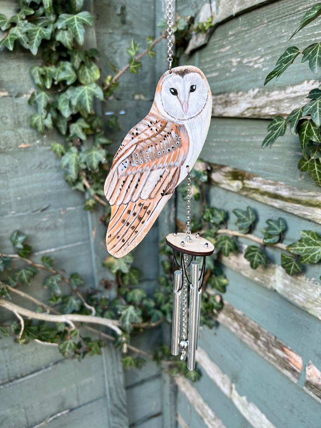 Barn Owl Wind Chime, Laser Cut and Hand Painted. Aluminium Chimes. - Etsy