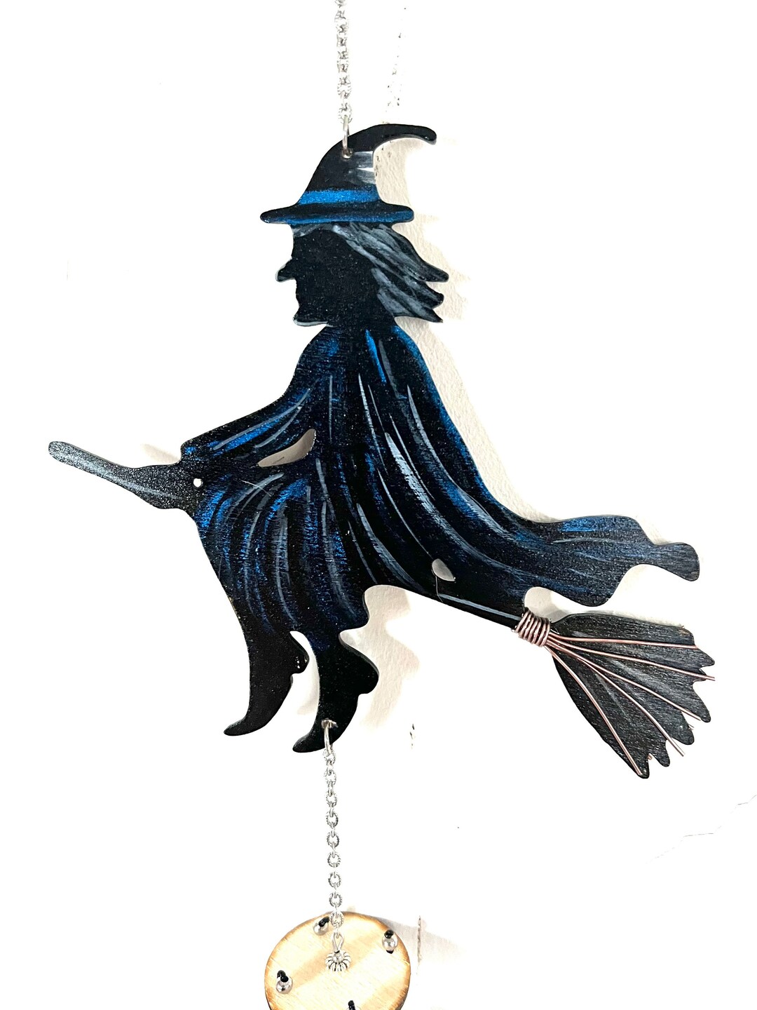 Flying Witch Wind Chime, Hand Painted. Aluminium Chimes for a Gentle ...