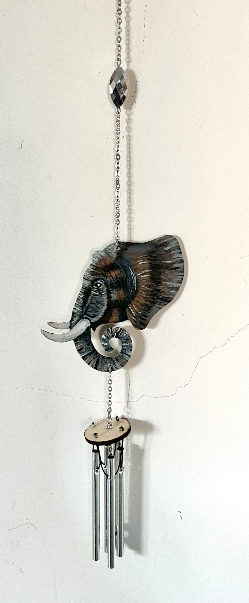 Elephant Wind Chime Laser Cut and Hand Painted Wooden Wind - Etsy