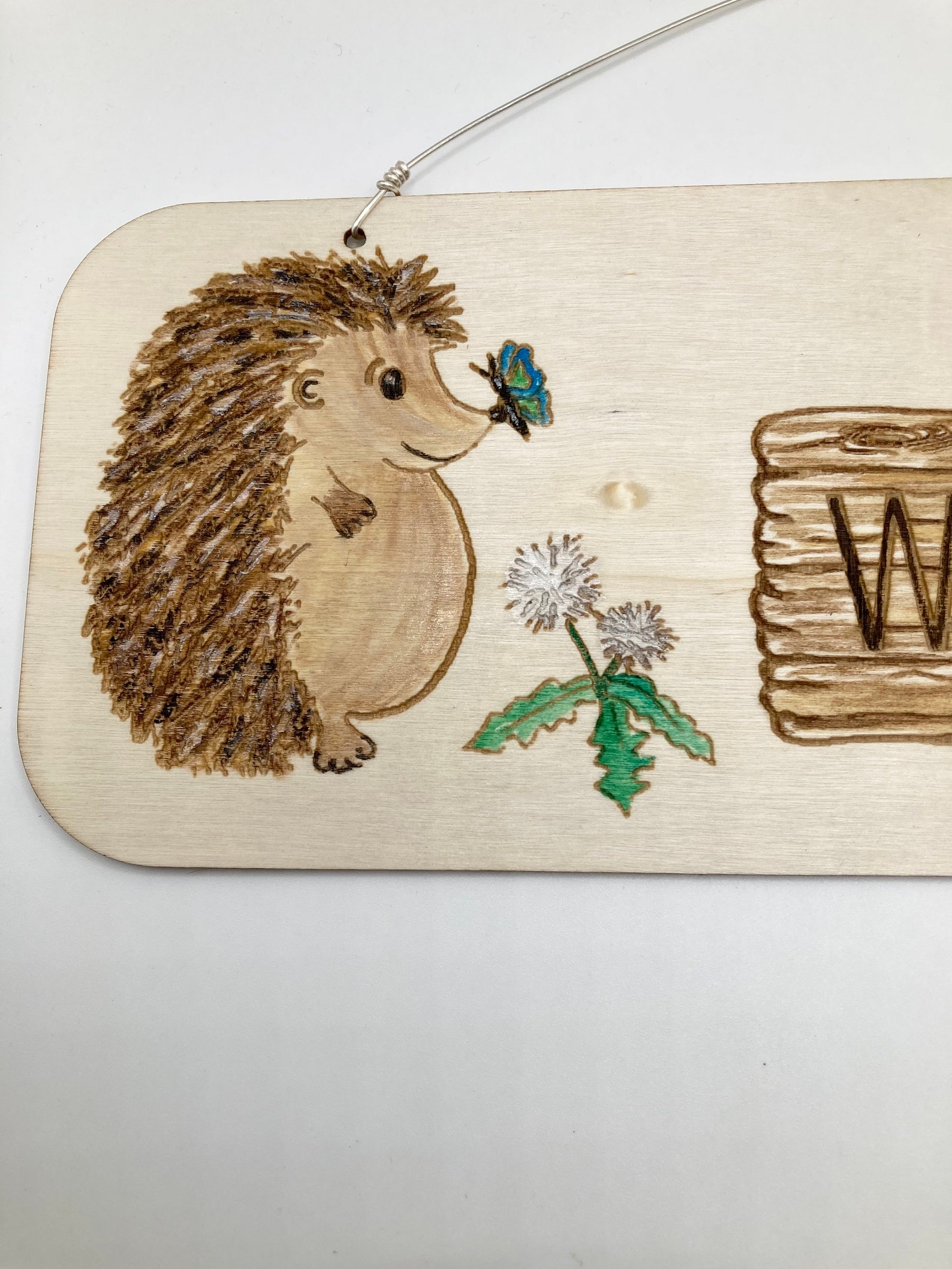 Hedgehog “welcome” Wood Sign. Original Art , Hand Painted. A Donation ...
