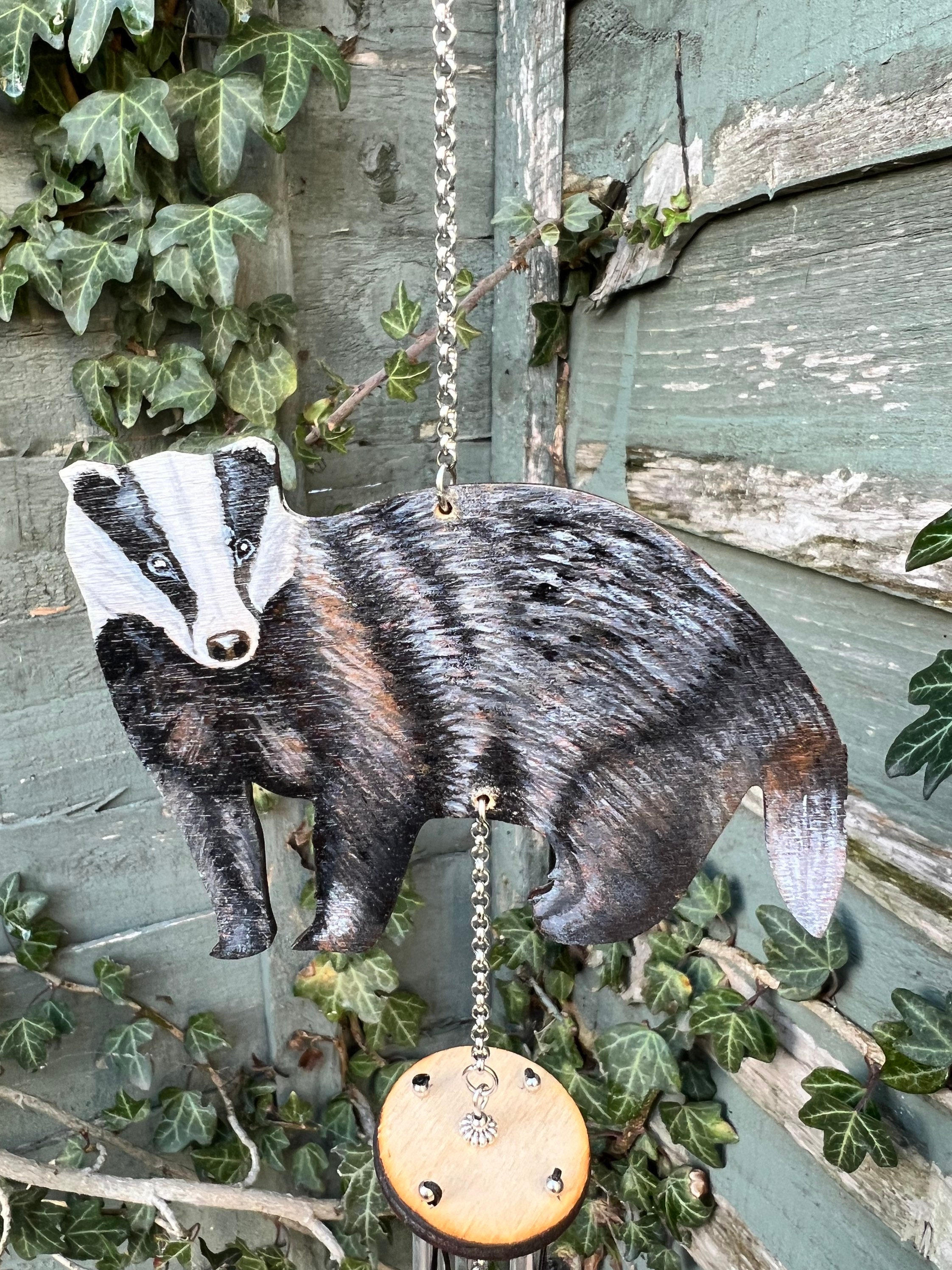 Badger Wind Chime, Laser Cut and Hand Painted. Aluminium Chimes ...
