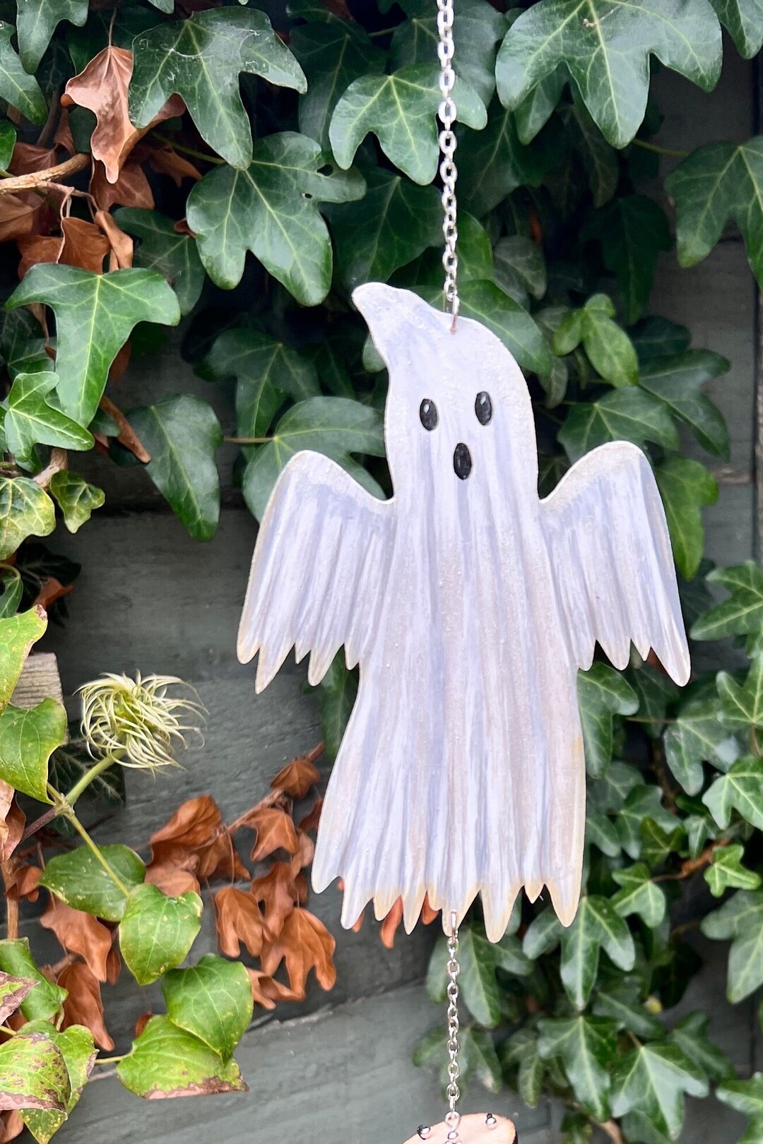 Halloween Ghost Wind Chime, Hand Painted Original Art, Aluminium Chimes ...