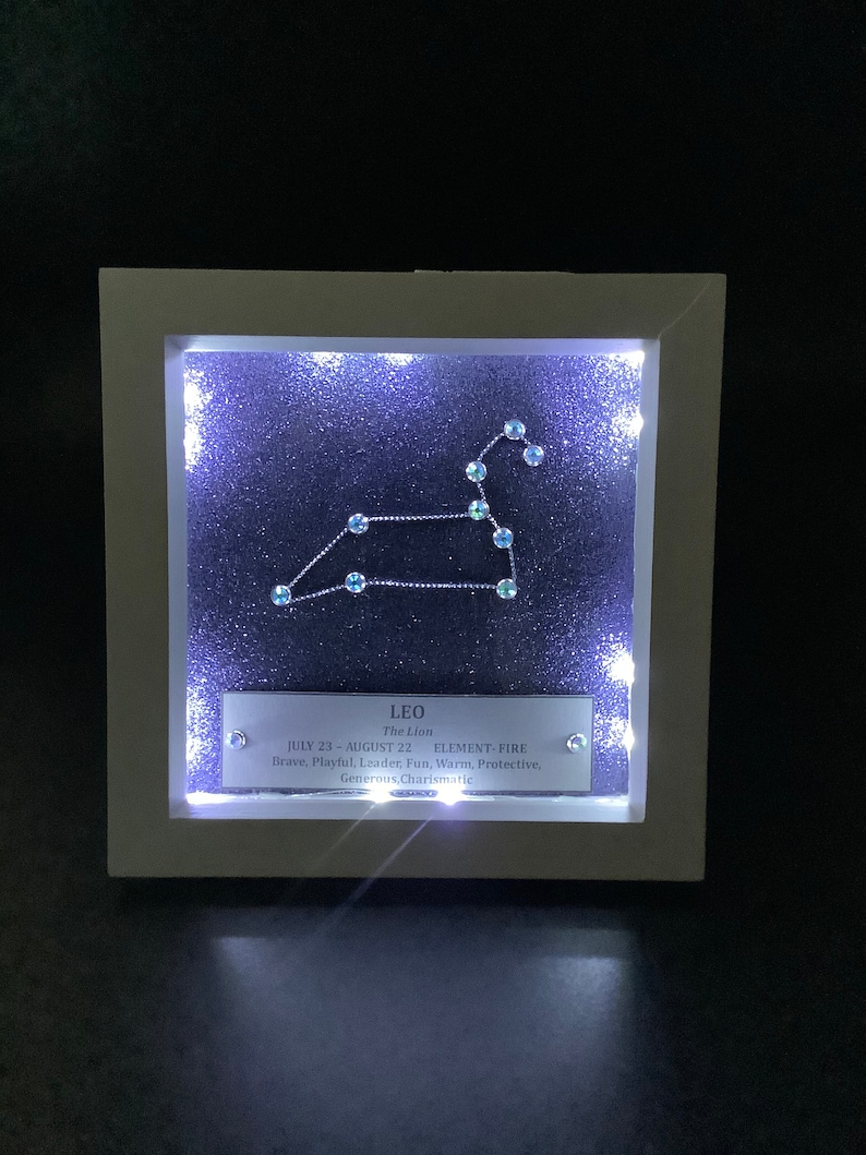 Box Frame. Horoscope/ Star Sign Led Light up Box Frame. - Etsy