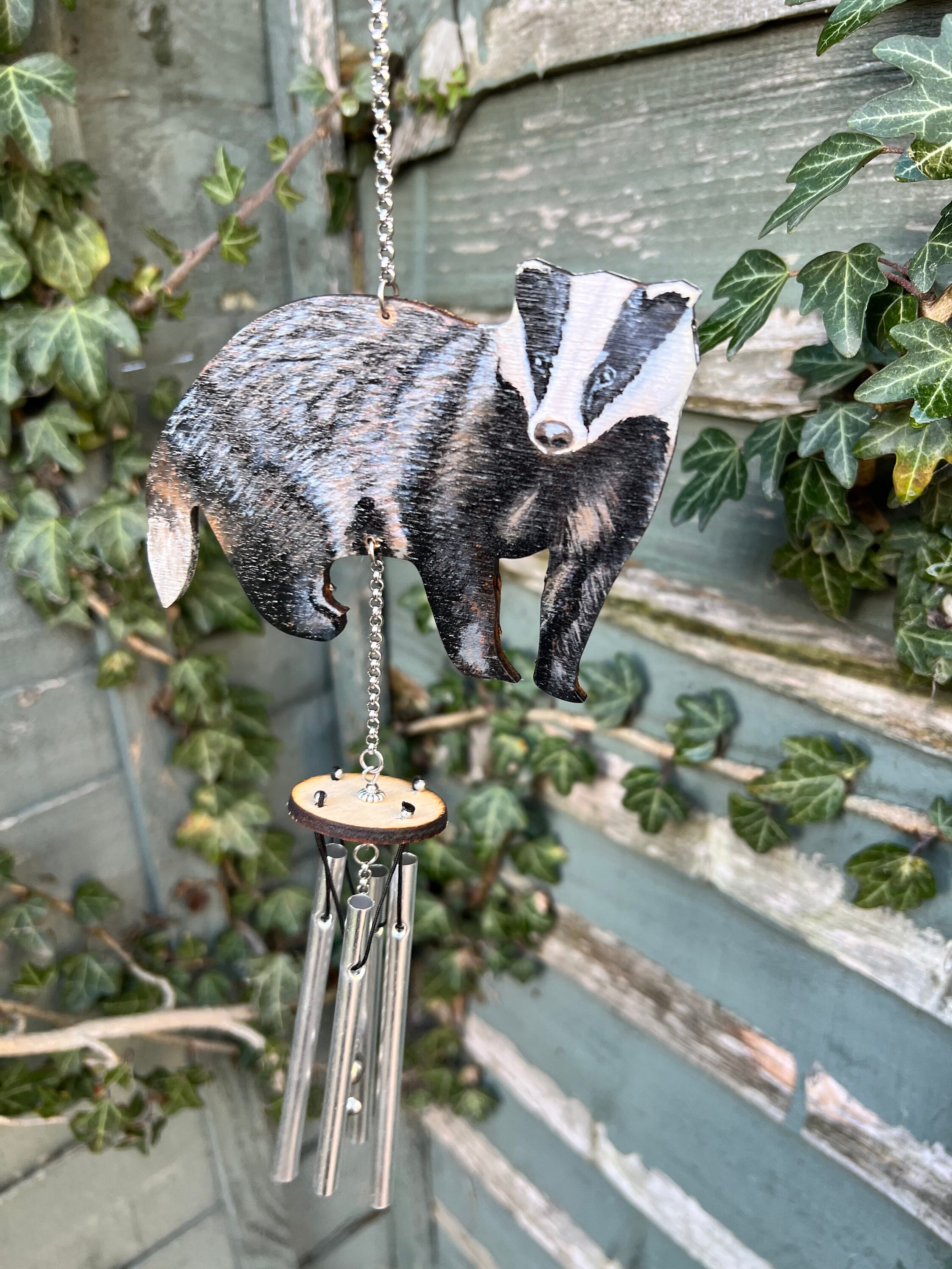 Badger Wind Chime, Laser Cut and Hand Painted. Aluminium Chimes ...