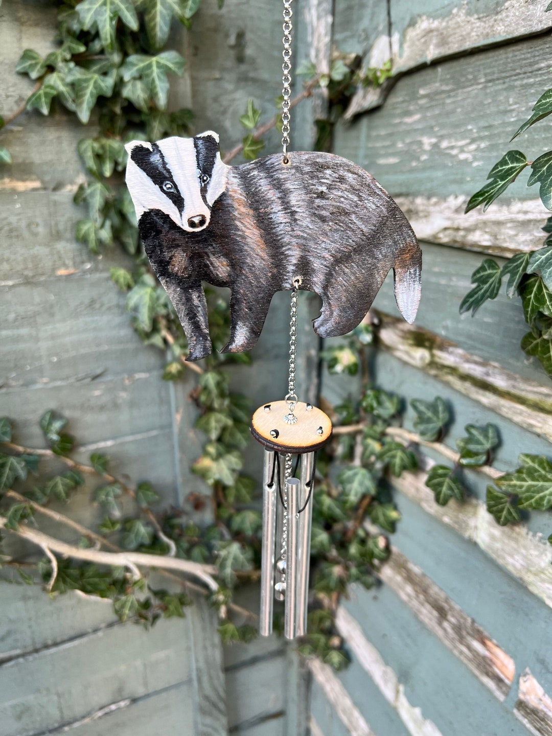 Badger Wind Chime, Laser Cut and Hand Painted. Aluminium Chimes ...