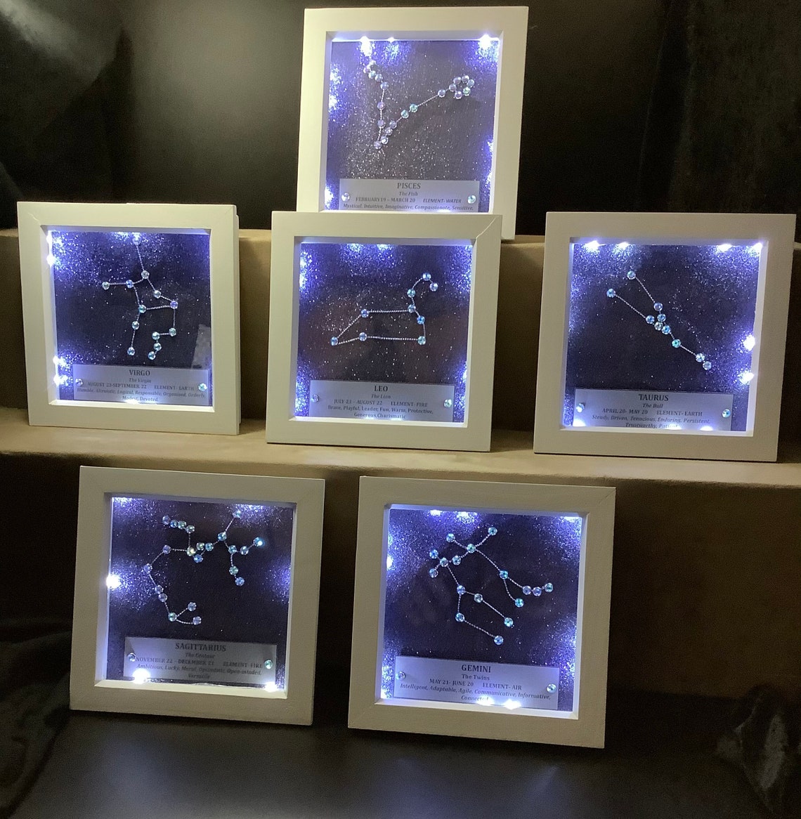 Box Frame. Horoscope/ Star Sign Led Light up Box Frame. - Etsy
