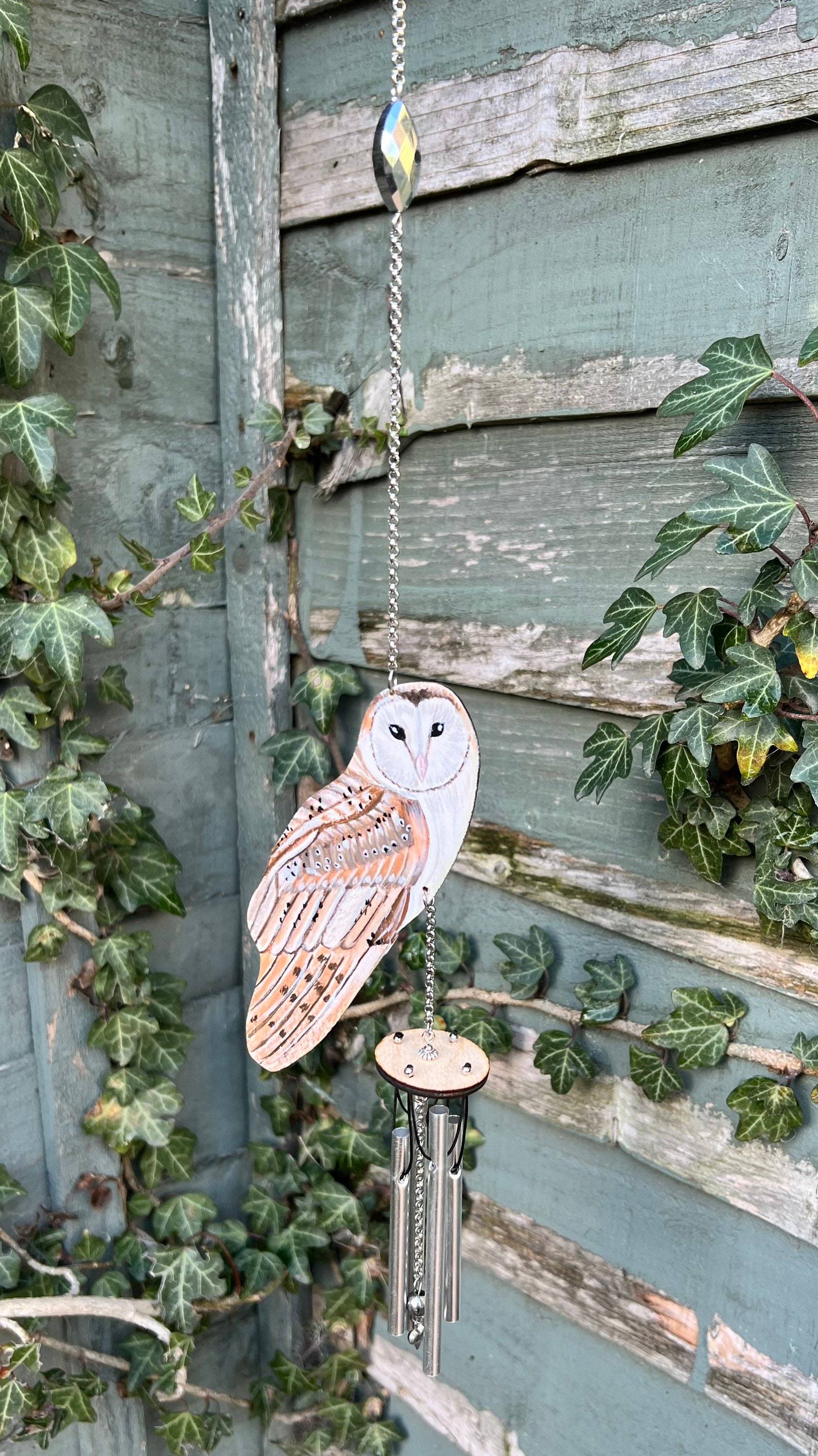 Barn Owl Wind Chime Laser Cut and Hand Painted. Aluminium - Etsy UK