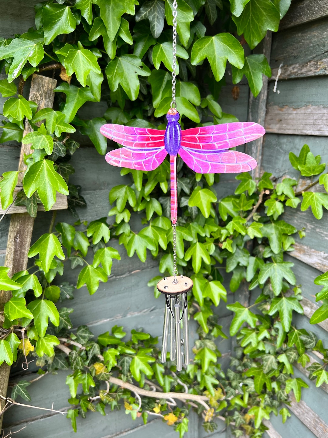 Dragonfly Wind Chime, Laser Cut and Hand Painted. Aluminium Chimes for ...