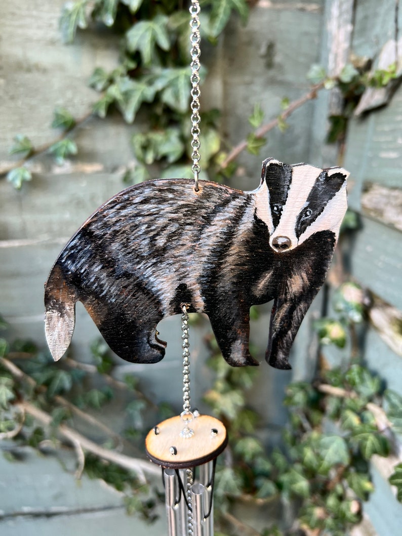 Badger Wind Chime, Laser Cut and Hand Painted. Aluminium Chimes ...
