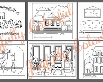 Real Estate Coloring Pages - Etsy
