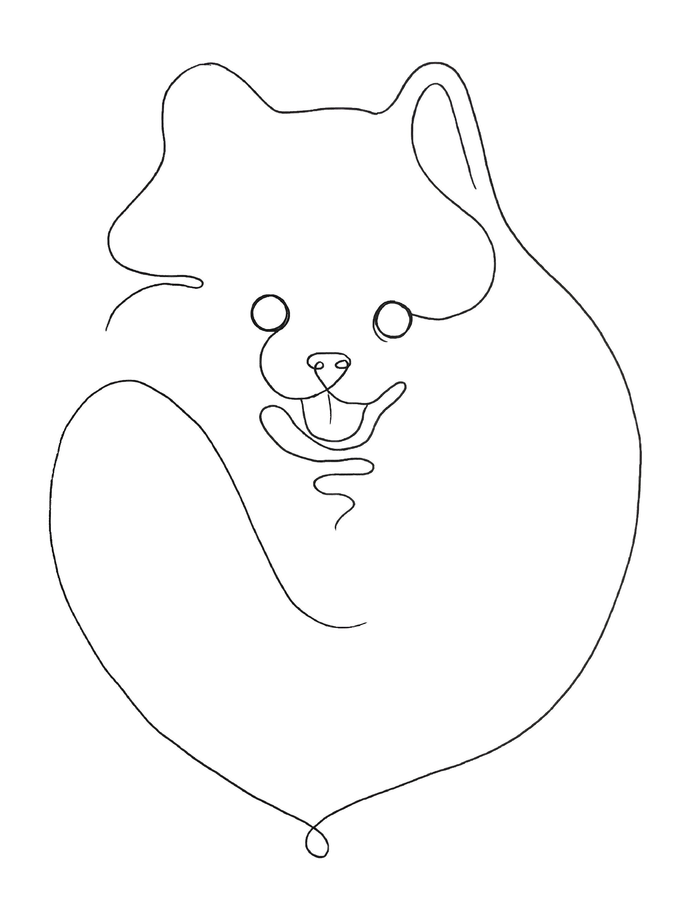 Pomeranian One Line Pet Portrait DIGITAL DOWNLOAD, Pomeranian Print ...