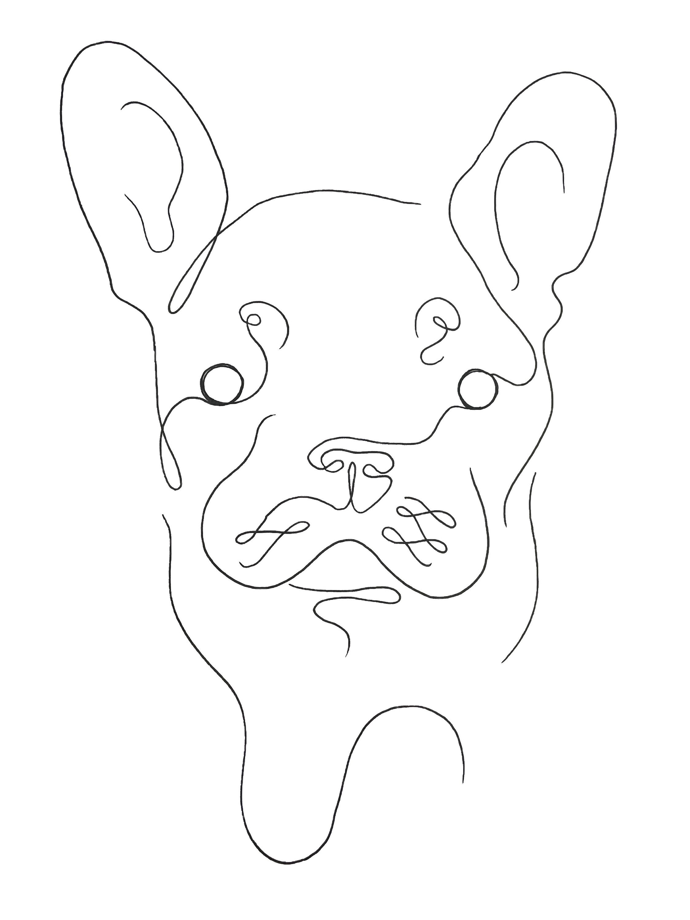 Frenchie One Line Portrait DIGITAL DOWNLOAD, Minimalism Line Drawing ...