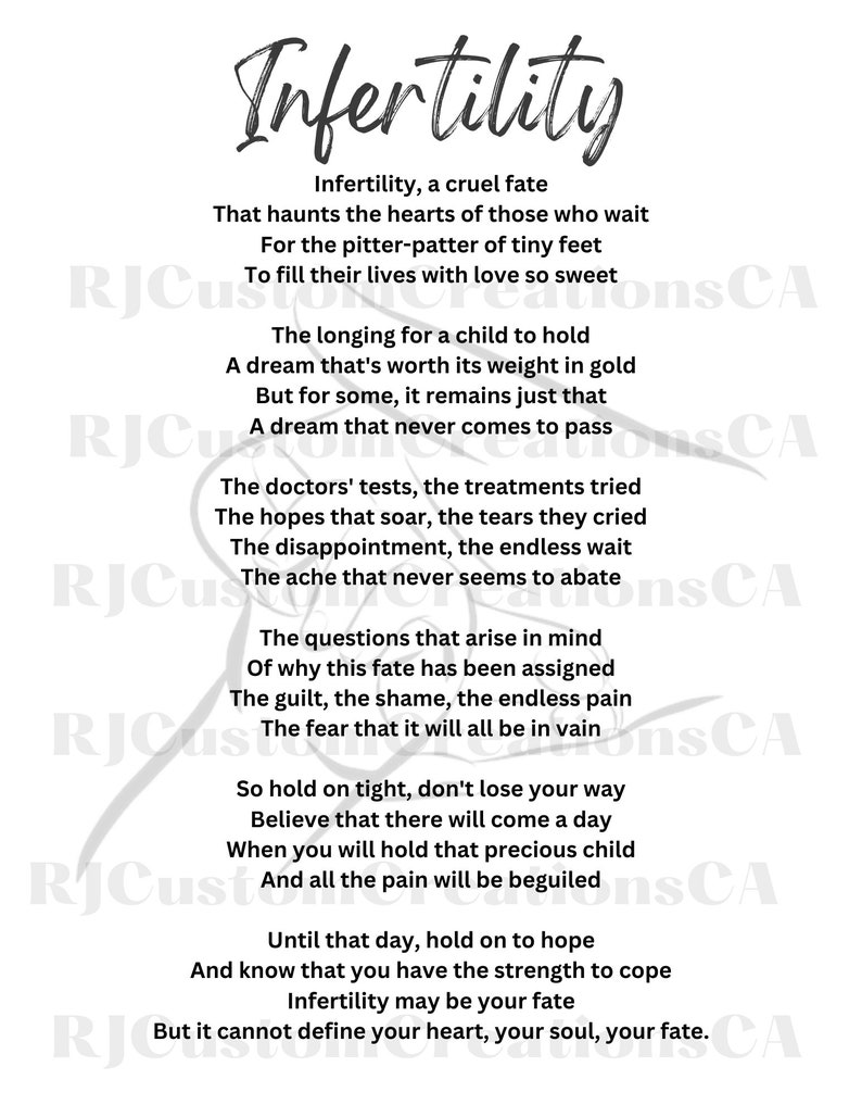 Infertility Poem IVF Poem Miracle Baby Poem Fertility - Etsy