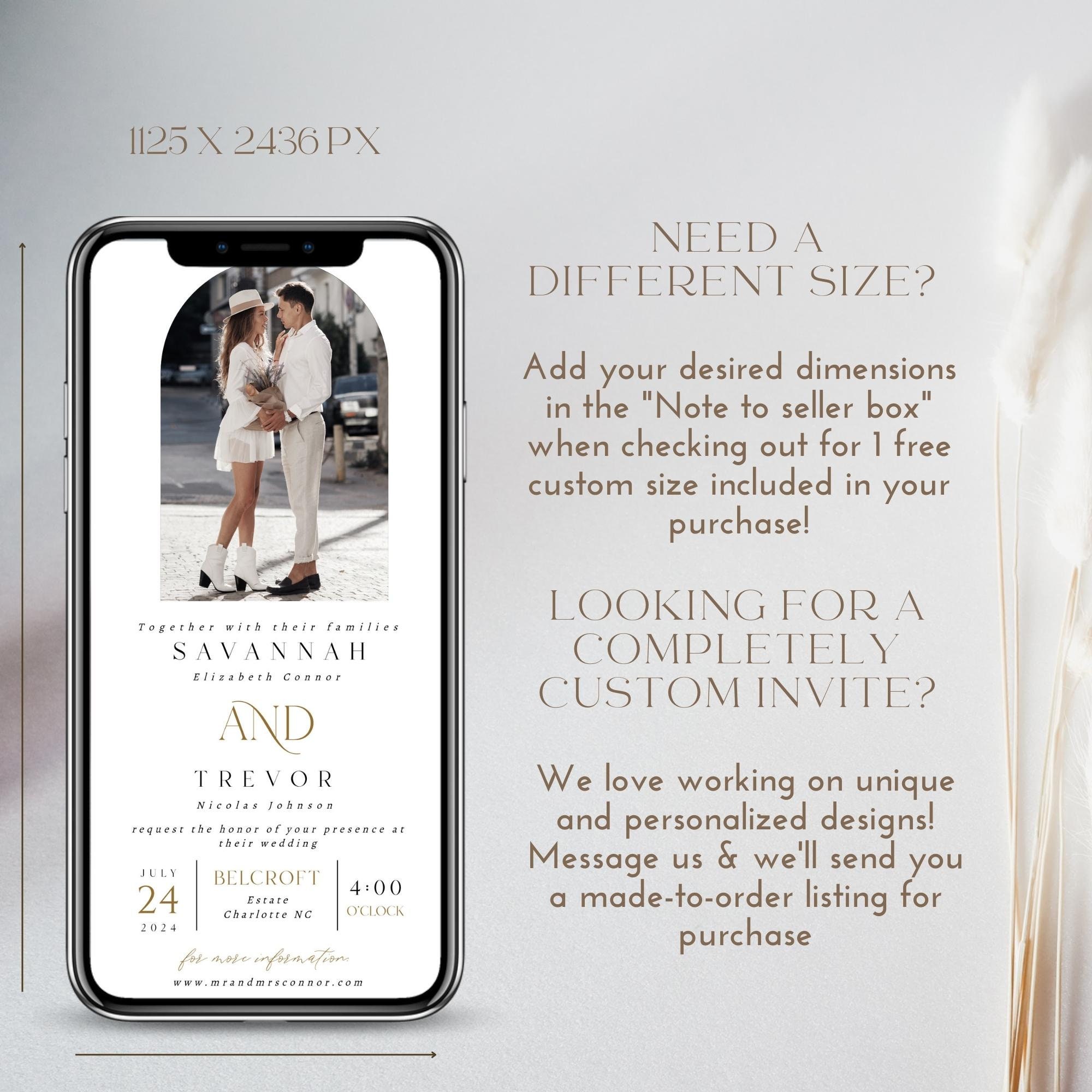 Digital Wedding Invitation, Electronic Wedding Invitation, Wedding ...