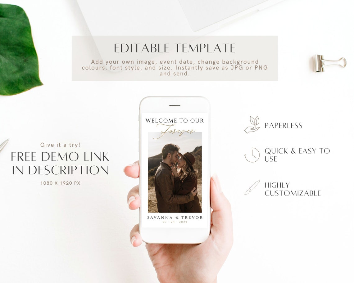 Electronic Invitation, iPhone Evite, Digital Template, Digital Wedding ...