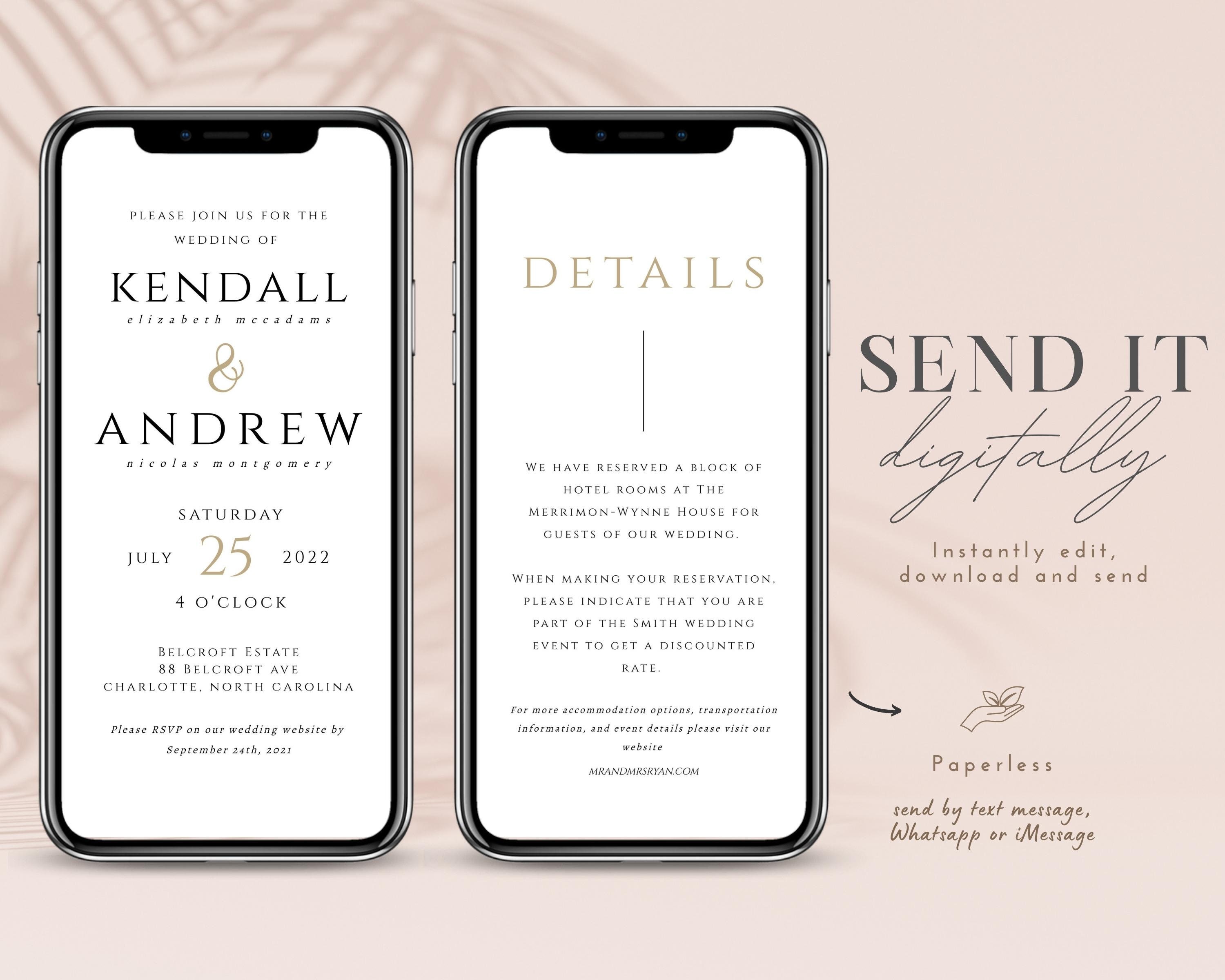 Digital Wedding Invitation Electronic Wedding Invitation - Etsy