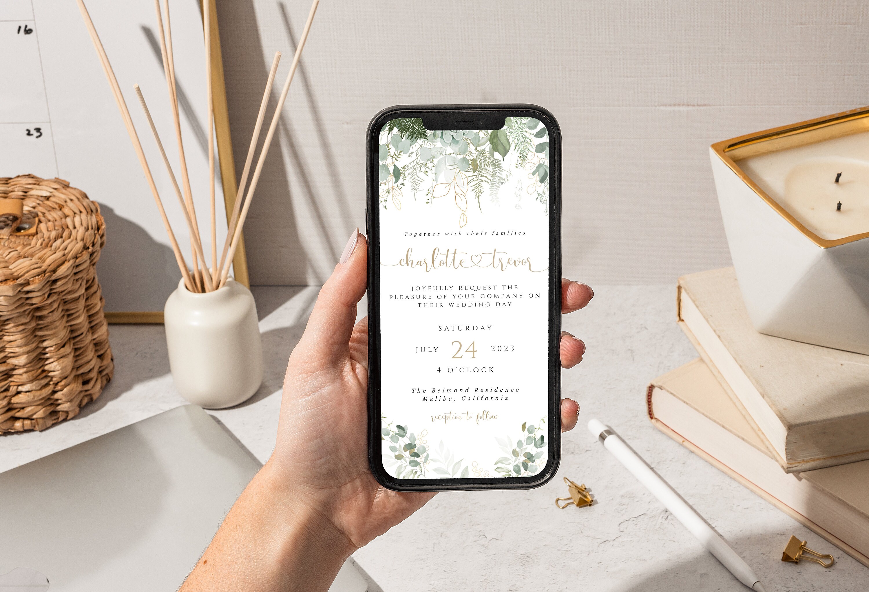 Custom Digital Wedding Invitation, Online Invitation, Electronic ...