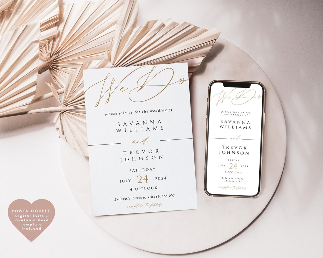 Digital Wedding Invitation, Electronic Wedding Invitation, Wedding ...