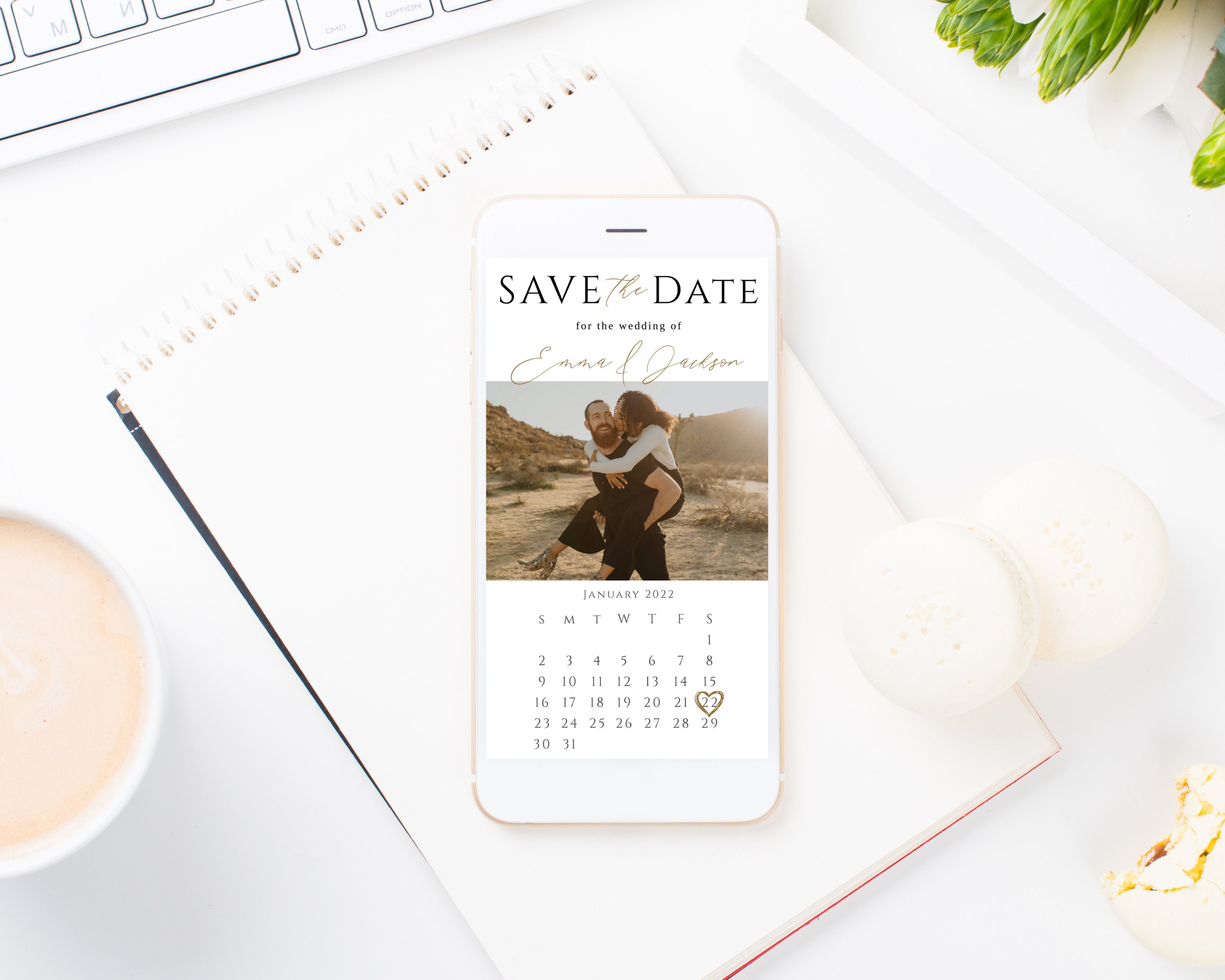Calendar Save the Date Editable Template, Calendar Save the Date With ...