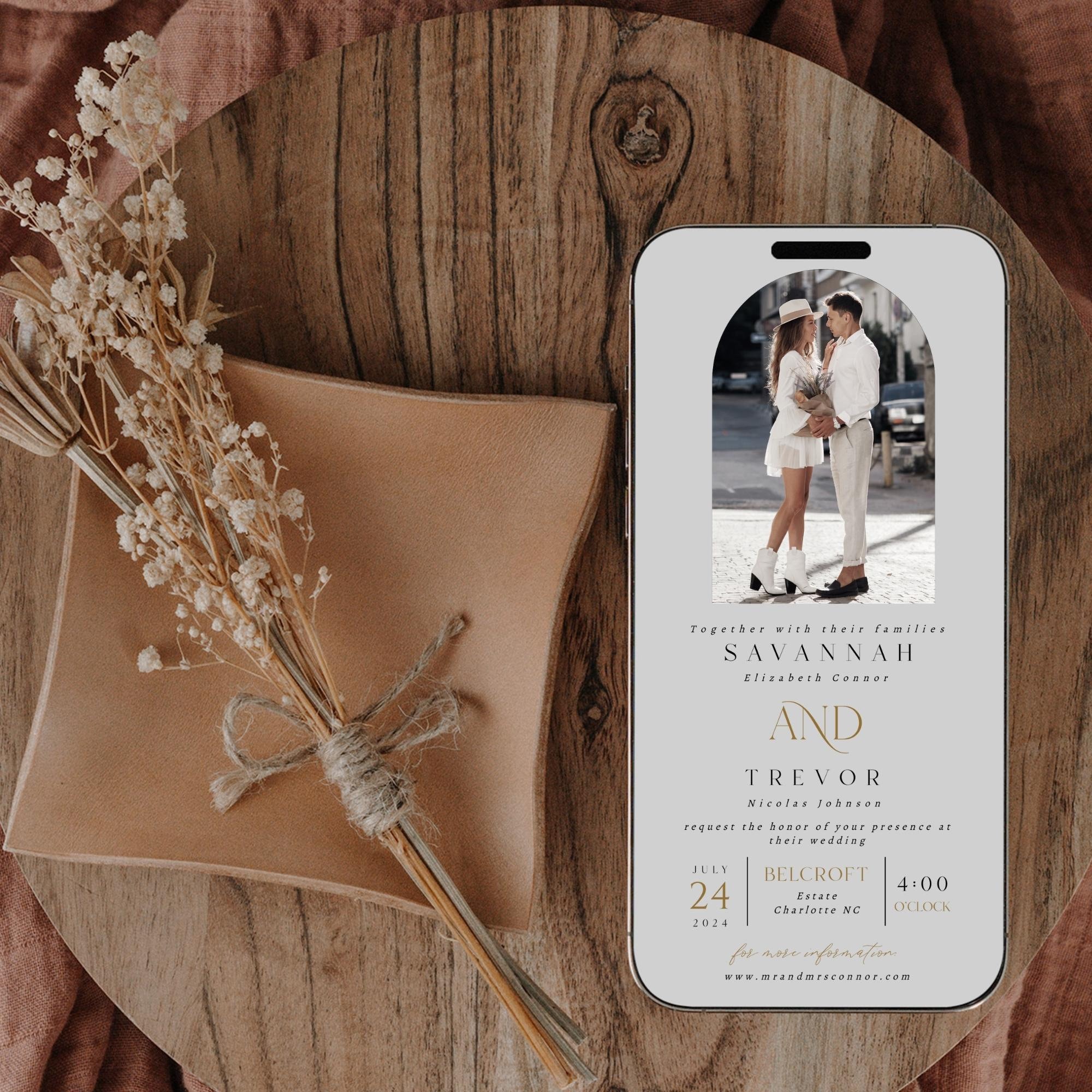 Digital Wedding Invitation, Electronic Wedding Invitation, Wedding ...