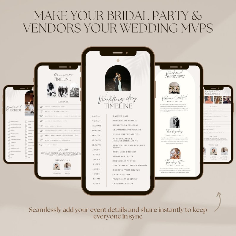 Digital Wedding Timeline Template, Wedding Weekend Timeline, Wedding Day of Timeline Template ...