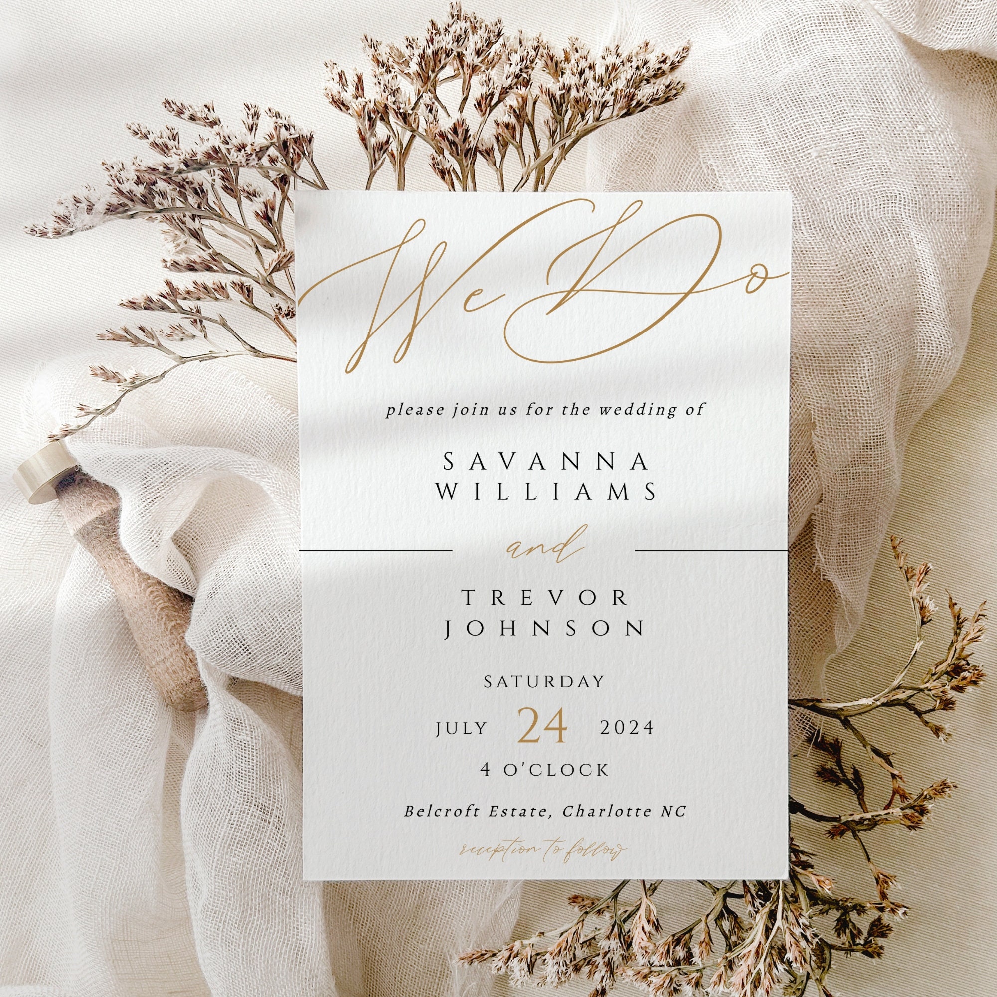 Minimal Wedding Invites With QR Code, Minimalist Wedding Invite Suite ...