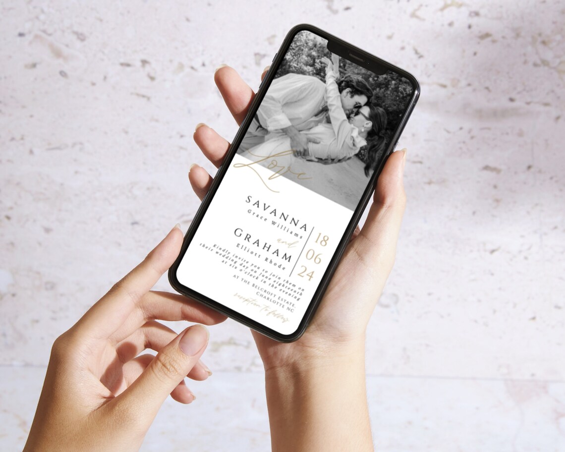 Digital Wedding Invitation, Electronic Wedding Invitation, Wedding ...