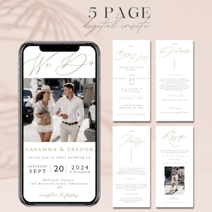 5 Page Digital Wedding Invitation, Electronic Wedding Invitation ...