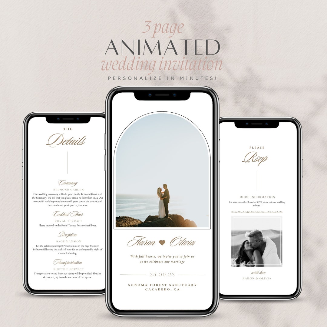 Digital Wedding Invitation, Animated Wedding Invitation, Wedding ...