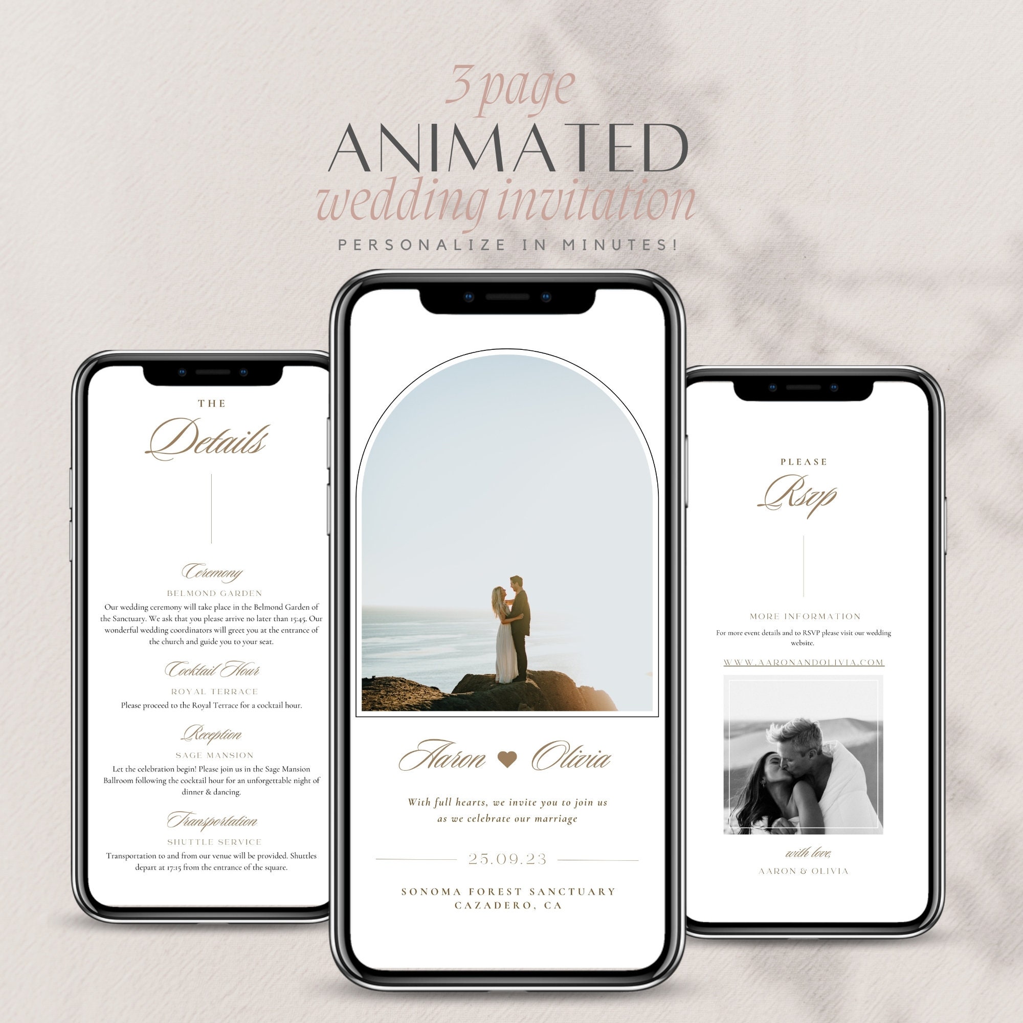 Digital Wedding Invitation, Animated Wedding Invitation, Wedding ...