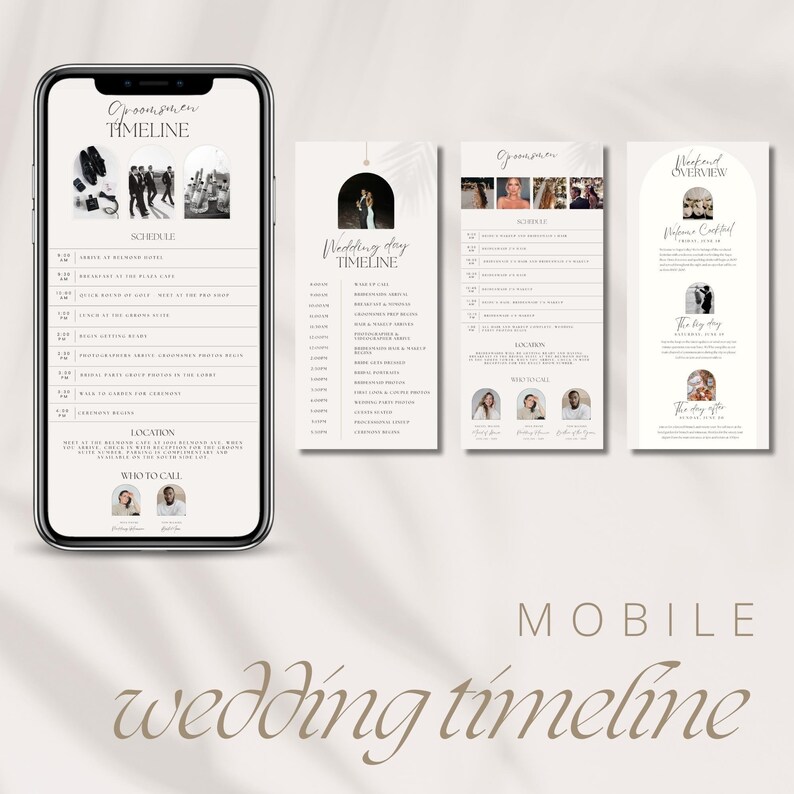 Digital Wedding Timeline Template, Wedding Weekend Timeline, Wedding ...