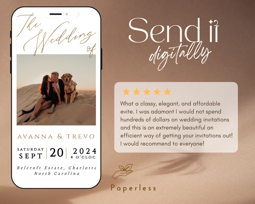 Digital Wedding Invitation, Electronic Wedding Invitation, Wedding ...