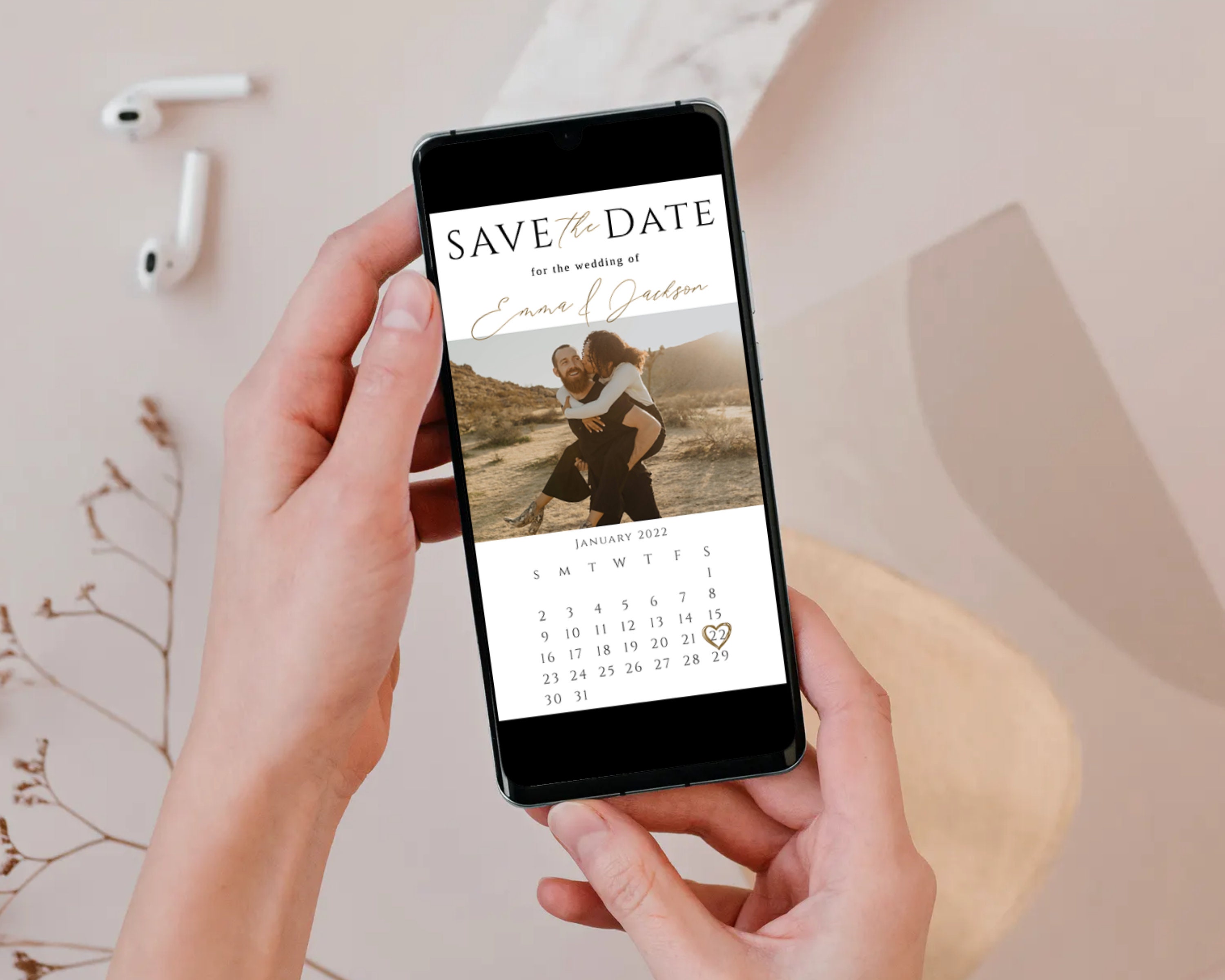 Calendar Save the Date Editable Template Picture Save the - Etsy UK