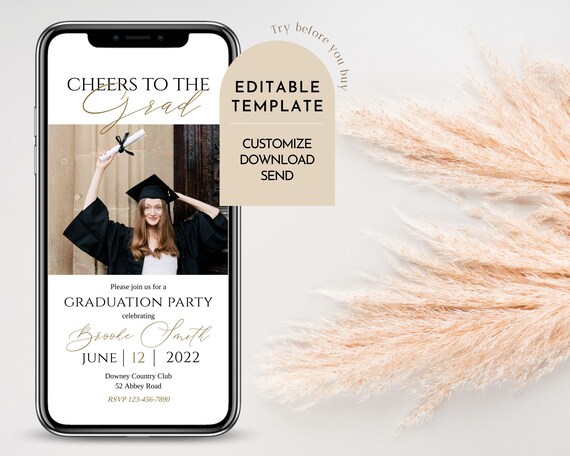 Graduation Invitation Digital Download Editable Template | Etsy