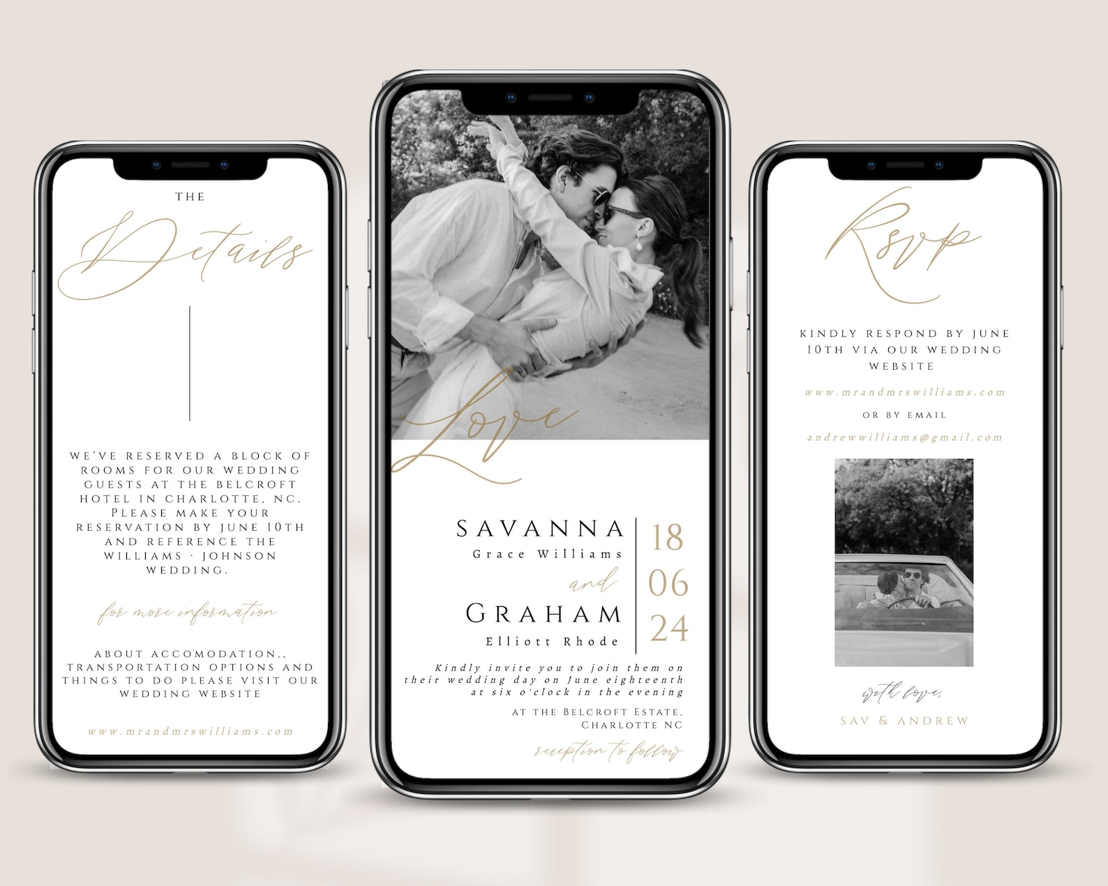 Digital Wedding Invitation, Electronic Wedding Invitation, Wedding ...