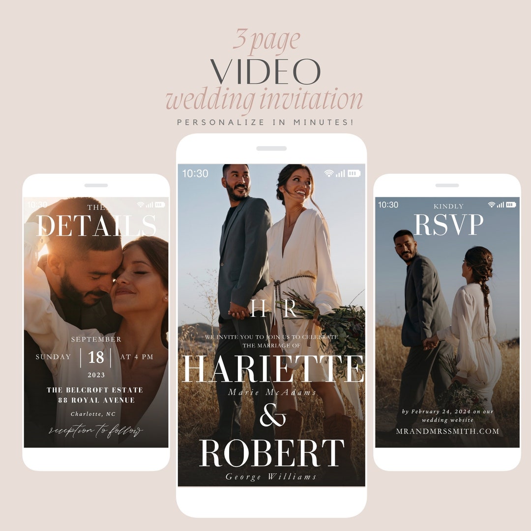 Digital Wedding Invitation, Animated Wedding Invitation, Wedding ...