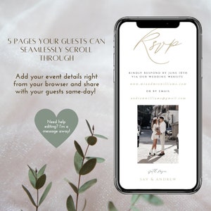 5 Page Digital Wedding Invitation, Electronic Wedding Invitation ...