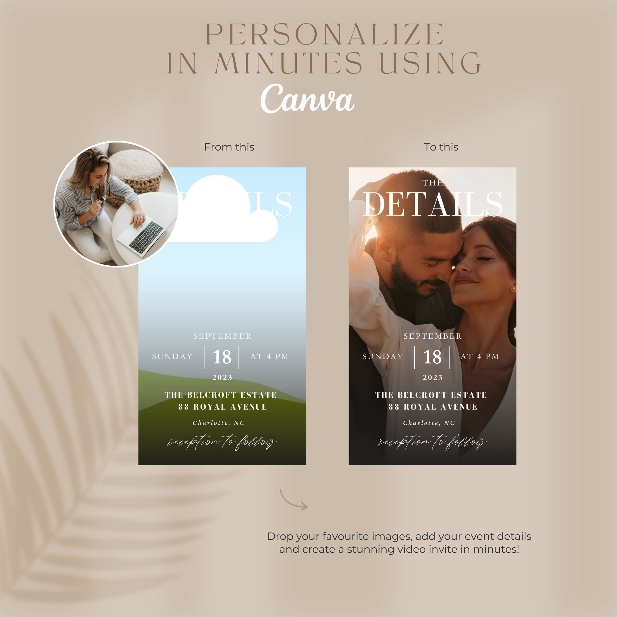 Digital Wedding Invitation, Animated Wedding Invitation, Wedding ...