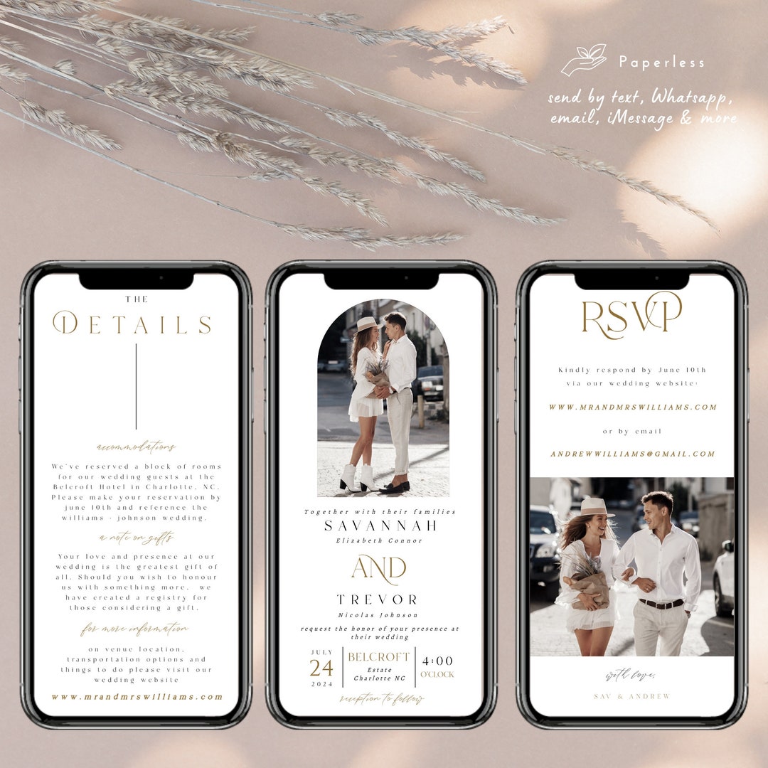 Digital Wedding Invitation, Electronic Wedding Invitation, Wedding ...