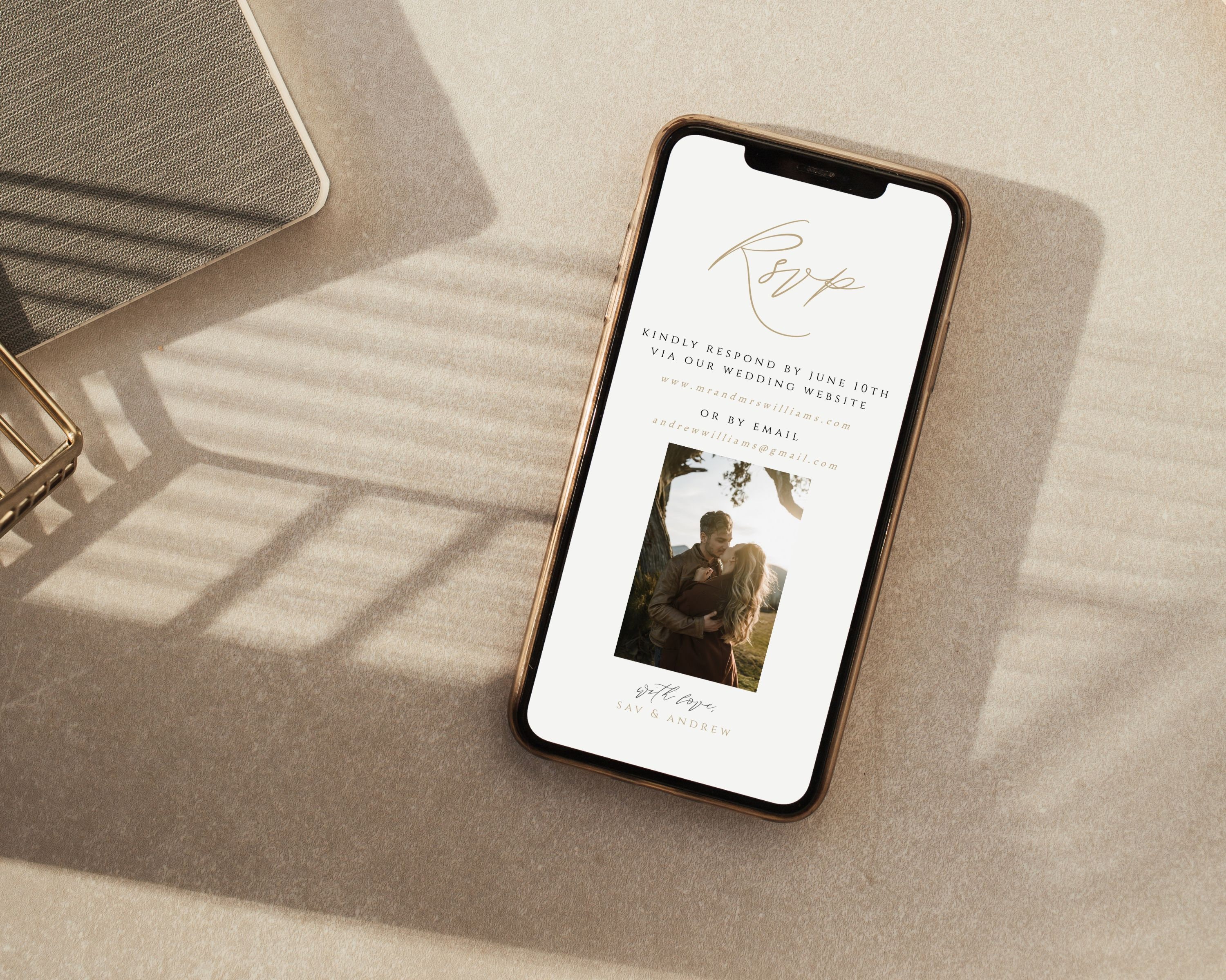 Electronic Invitation, iPhone Evite, Digital Template, Digital Wedding ...