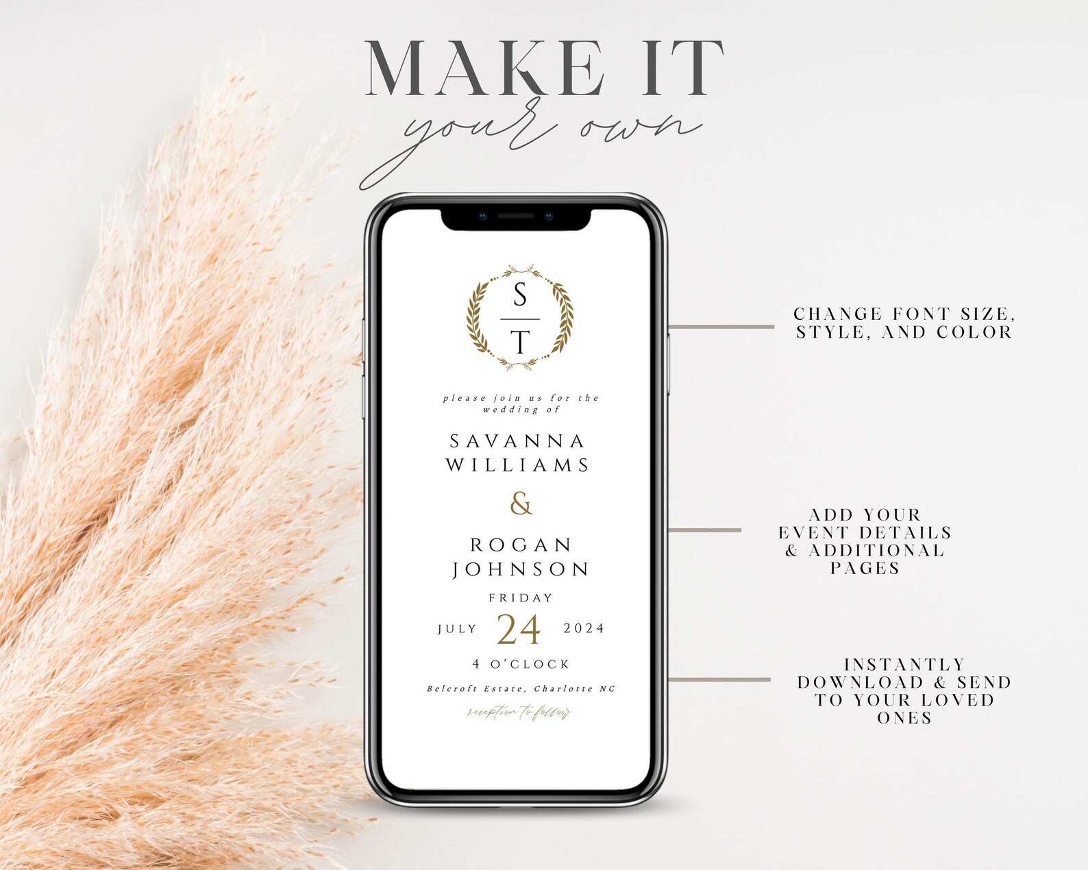 Digital Wedding Invitation Electronic Wedding Invitation - Etsy